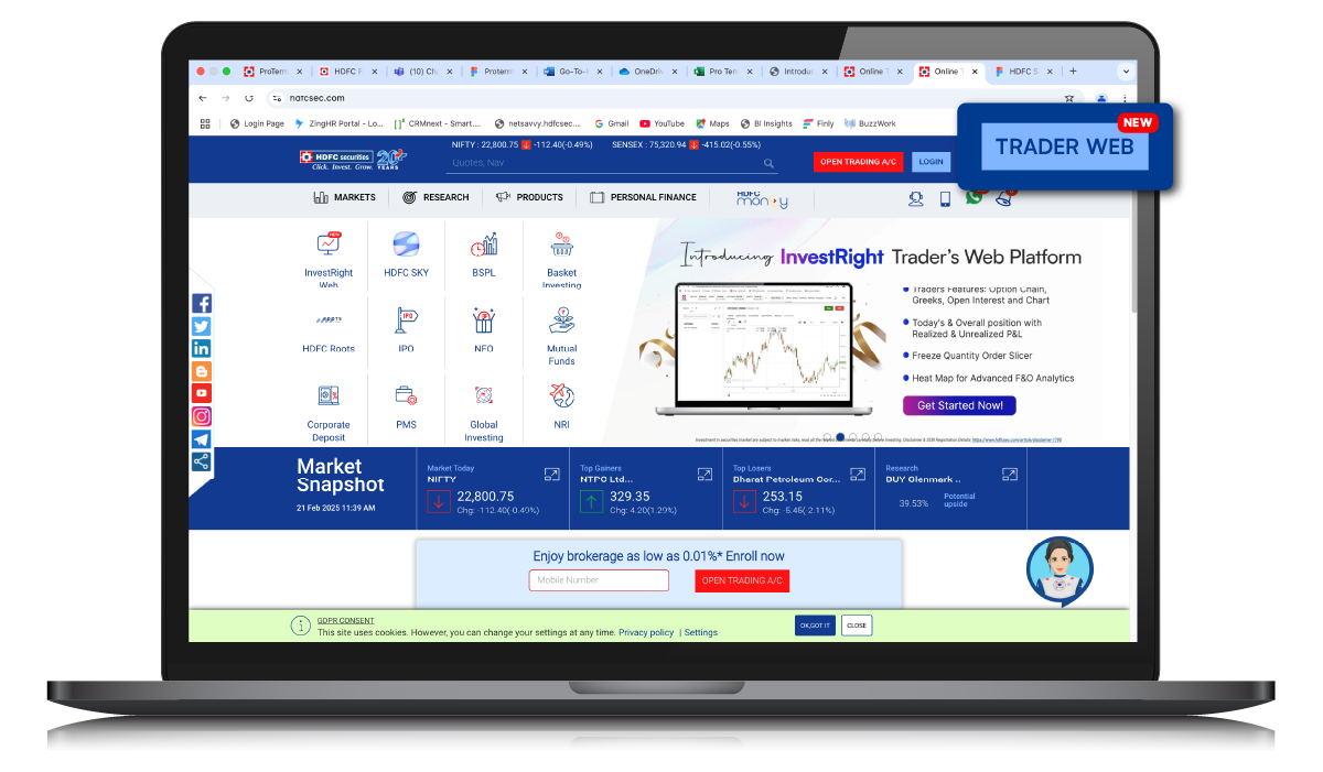 Online Stock Market Trading and Investment in India with HDFC securities